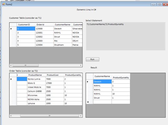 Dynamic LINQ Query In C#
